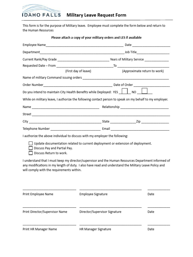 Military Leave Form IF - 202410221742563752 | PDF | Employment | Human ...
