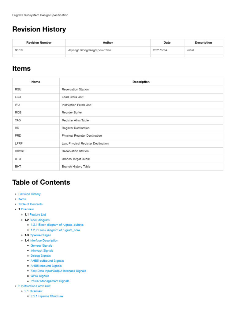 Rugrats Subsys Design Specification | PDF | Cpu Cache | Computing