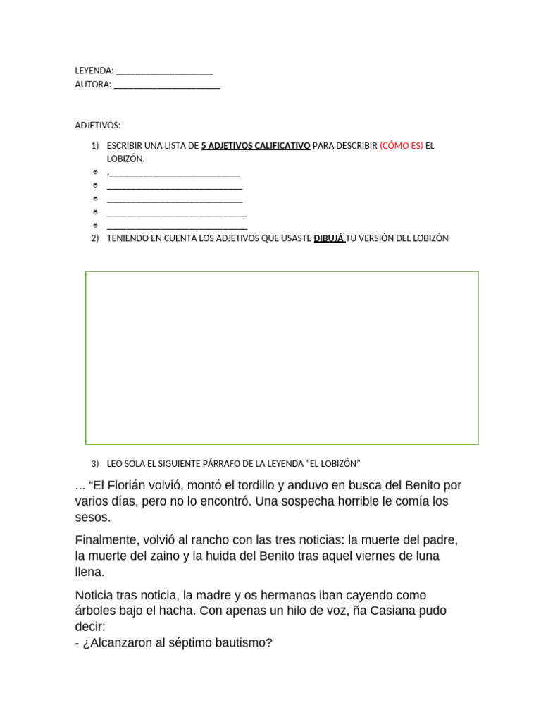 Leyenda El Lobizon Iris Rivera | PDF