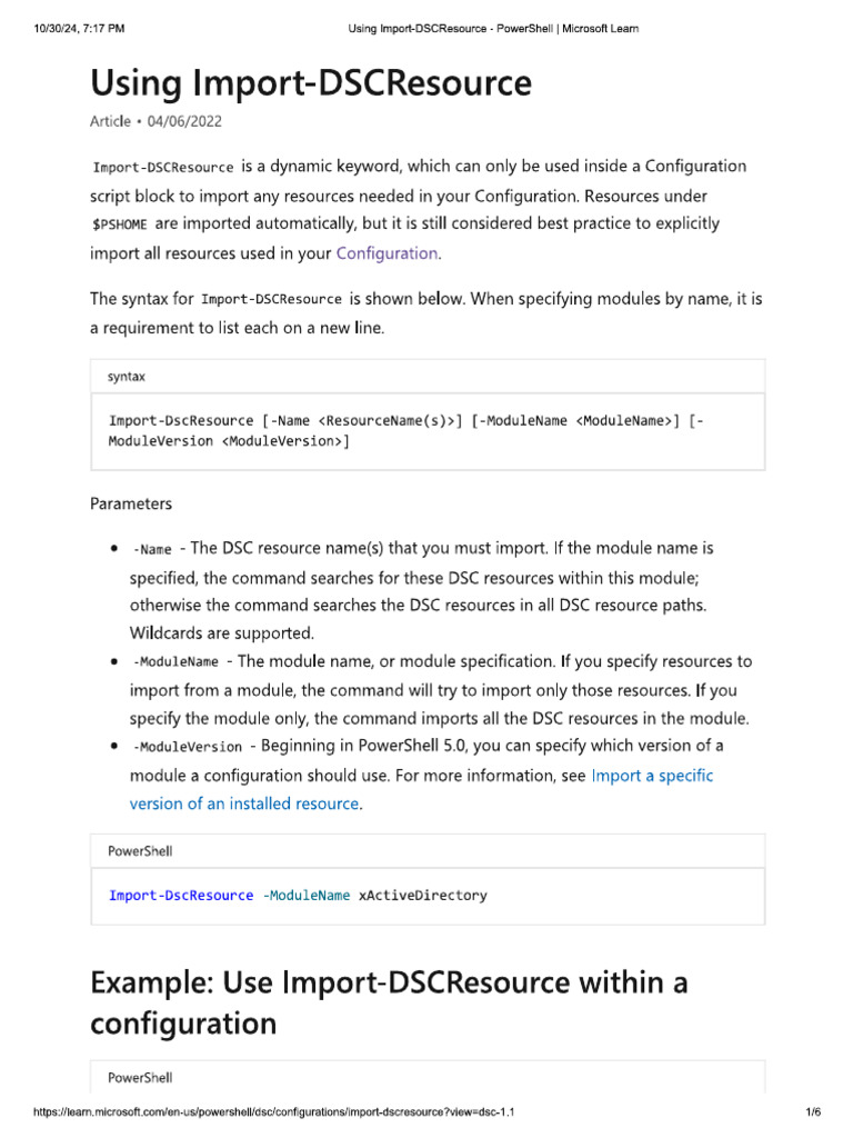 Using Import-DSCResource | PDF