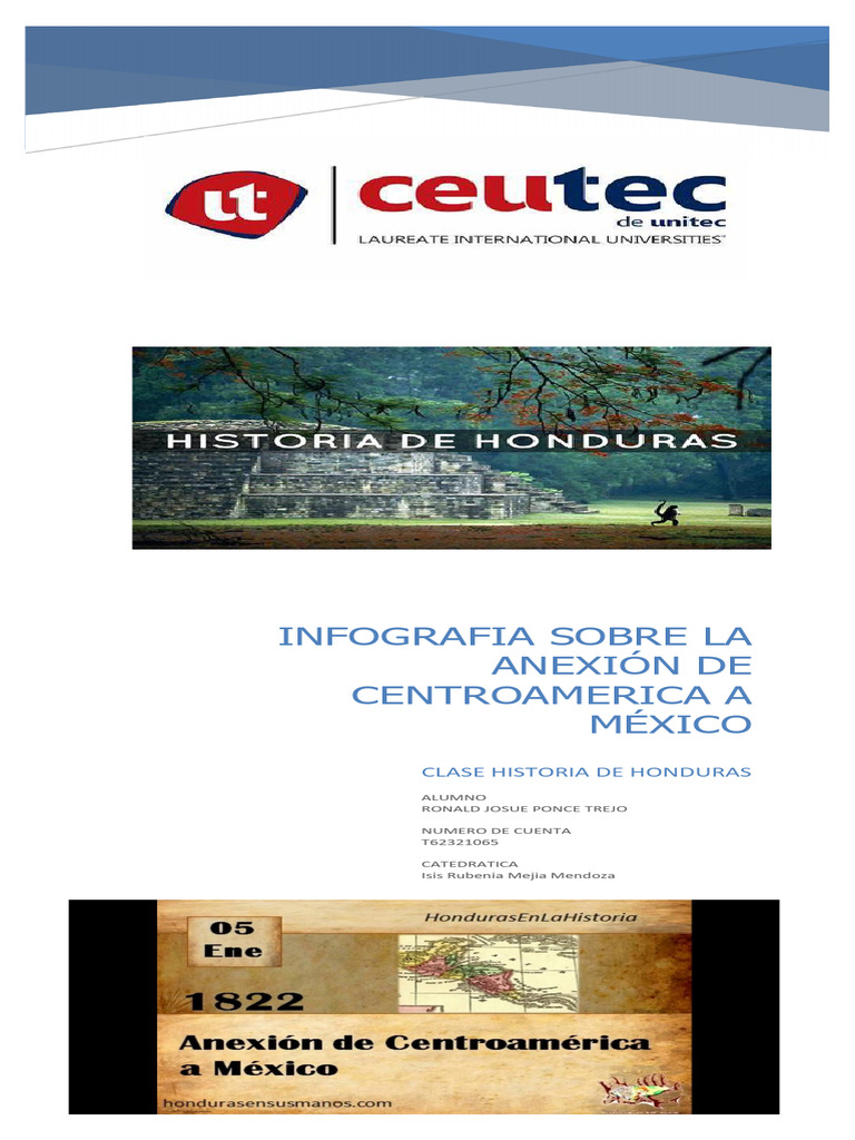 Infografia Sobre La Anexion de Centroamerica A Mexico | PDF ...