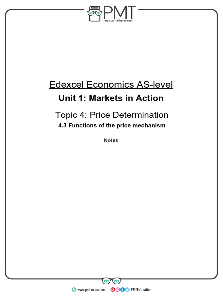 Functions of The Price Mechanism | PDF | Business