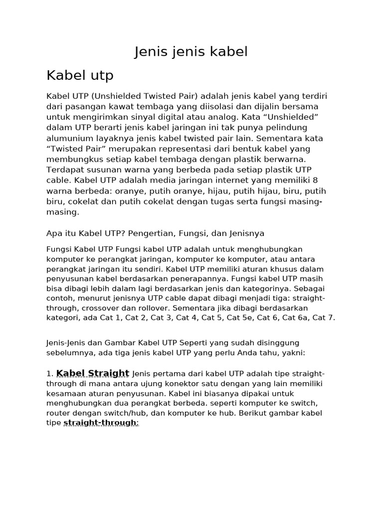 Jenis jenis kabel | PDF