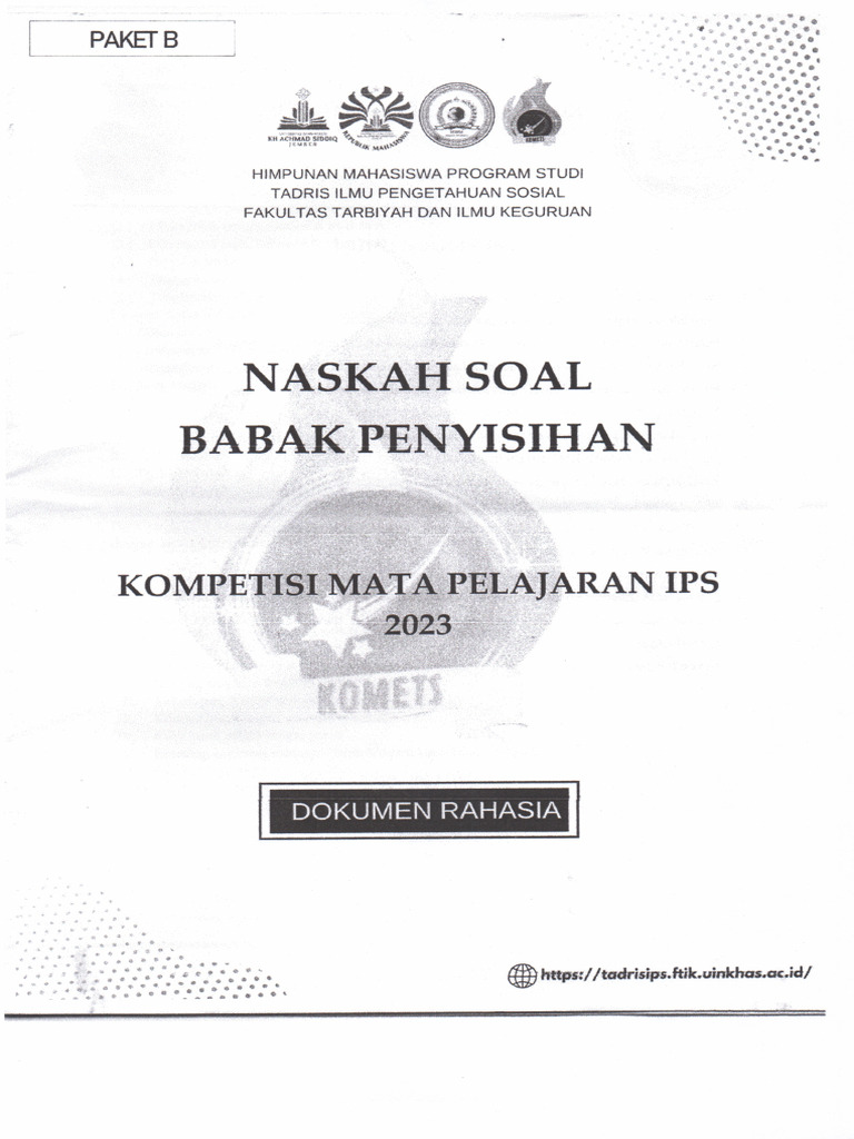 Naskah Soal Komets Paket B | PDF