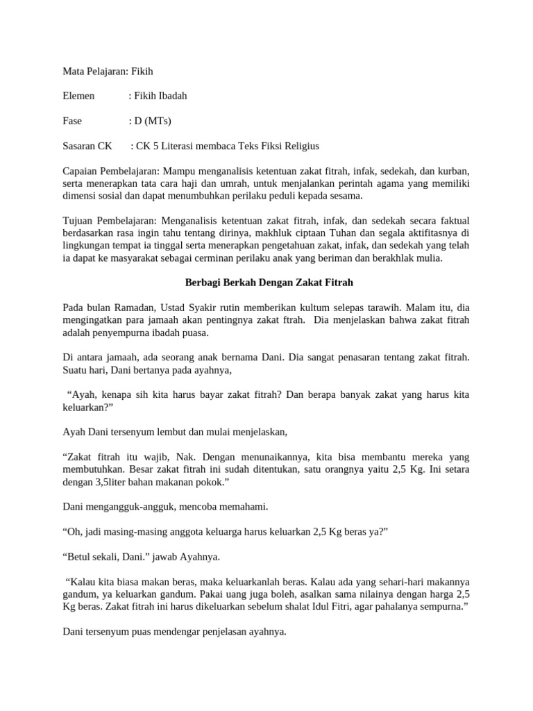 Contoh Stimulus Dan Soal Berbasis Literasi Terintegrasi | PDF | Kesehatan Holistik