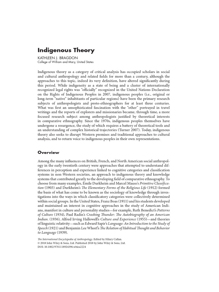 Bragdon 2018 Indigenous Theory | PDF | Liberal Arts Education