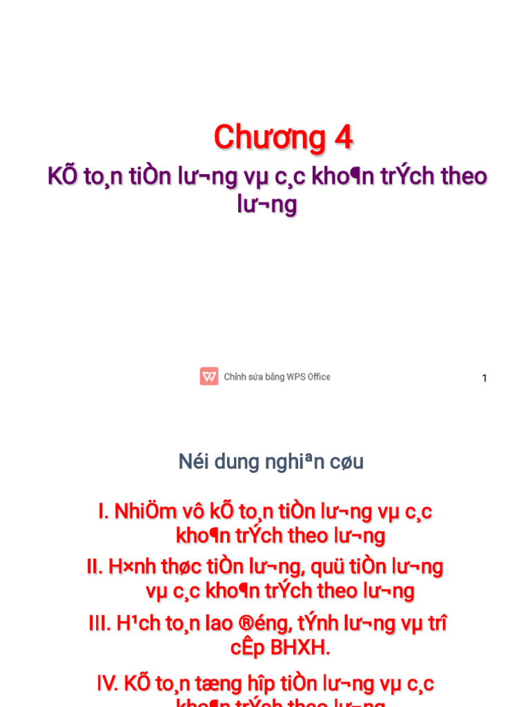 Chuong 4 - Ke Toan Tien Luong Va Cac Khoan Trich Theo Luong | PDF