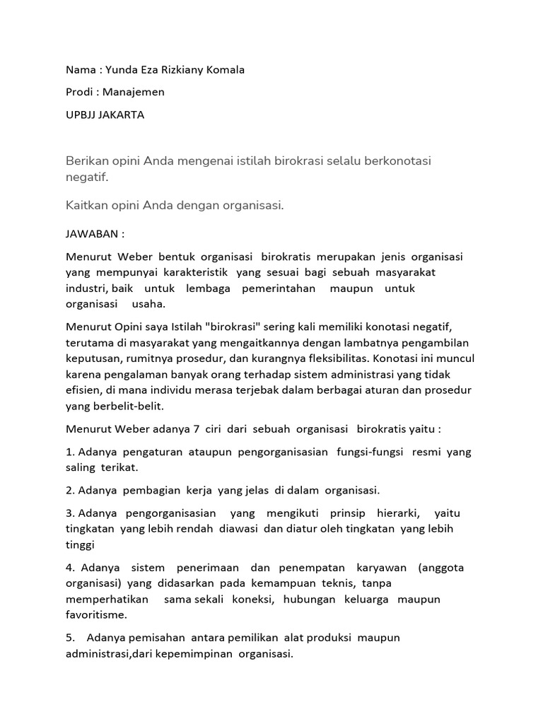 Diskusi 3 Organisasi Yunda | PDF