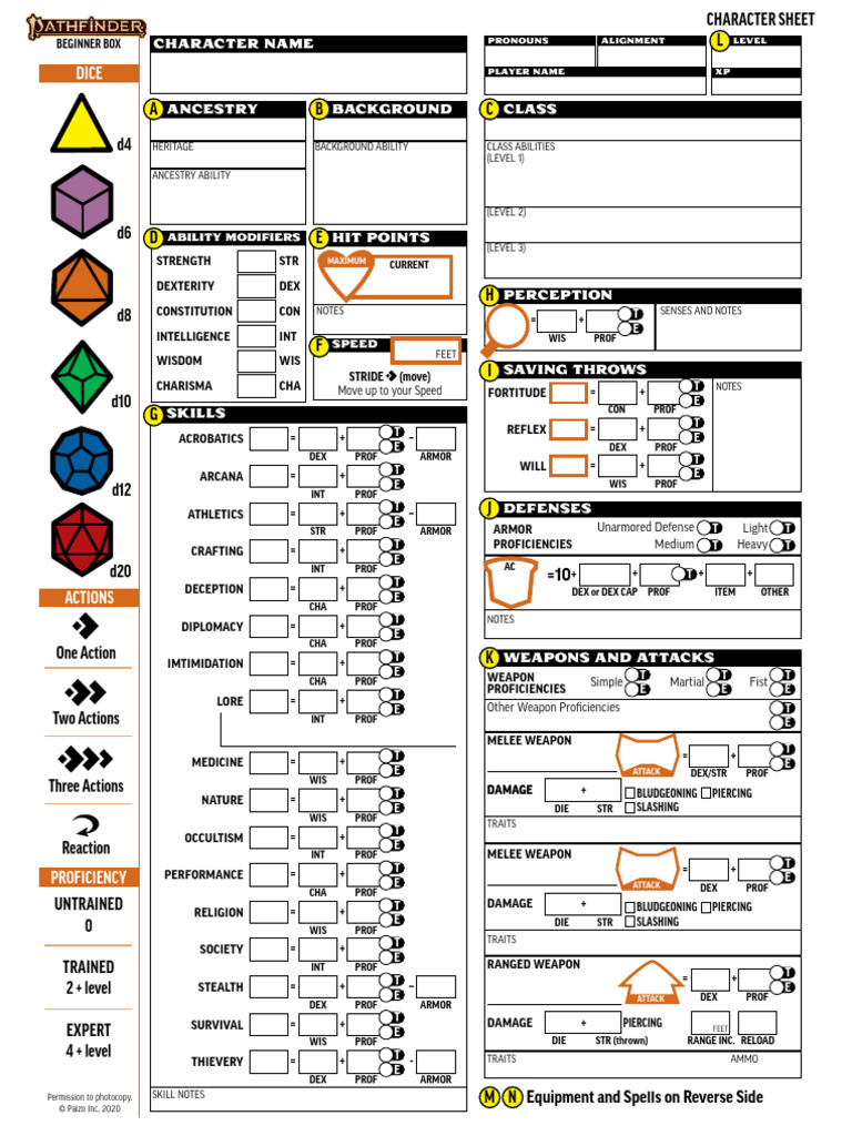 PZO2106 Character Sheet - Updated | PDF | Role Playing | D20 System