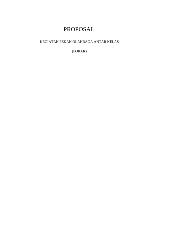Proposal Pekan Olahraga Antar Kelas | PDF