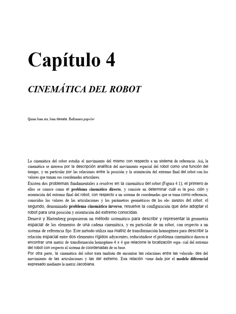 Capitulo4 1 | PDF | Matriz (Matemáticas) | Cinemática