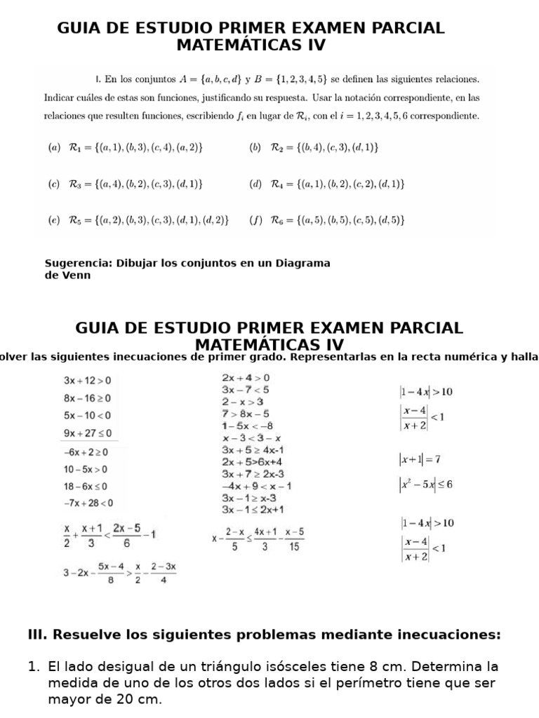 GUIA DE ESTUDIO PRIMER EXAMEN PARCIAL | PDF