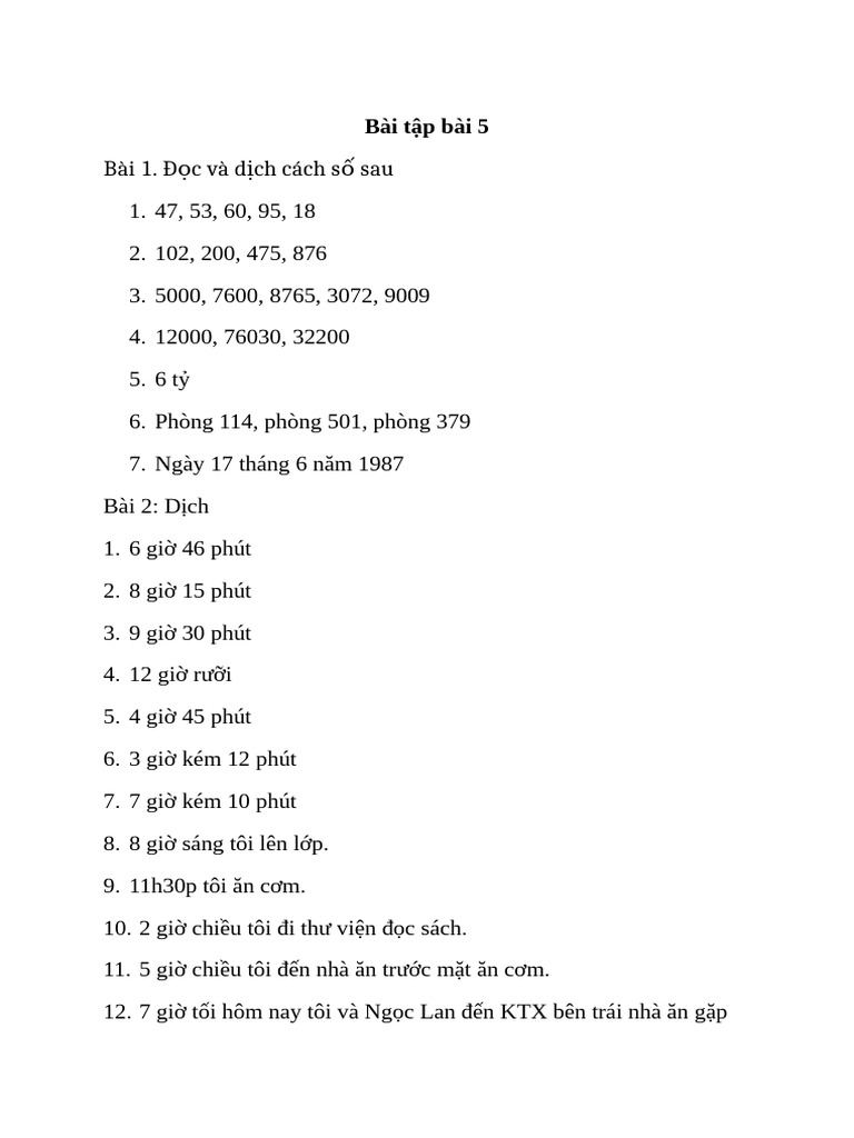 Bài tập bài 5 | PDF