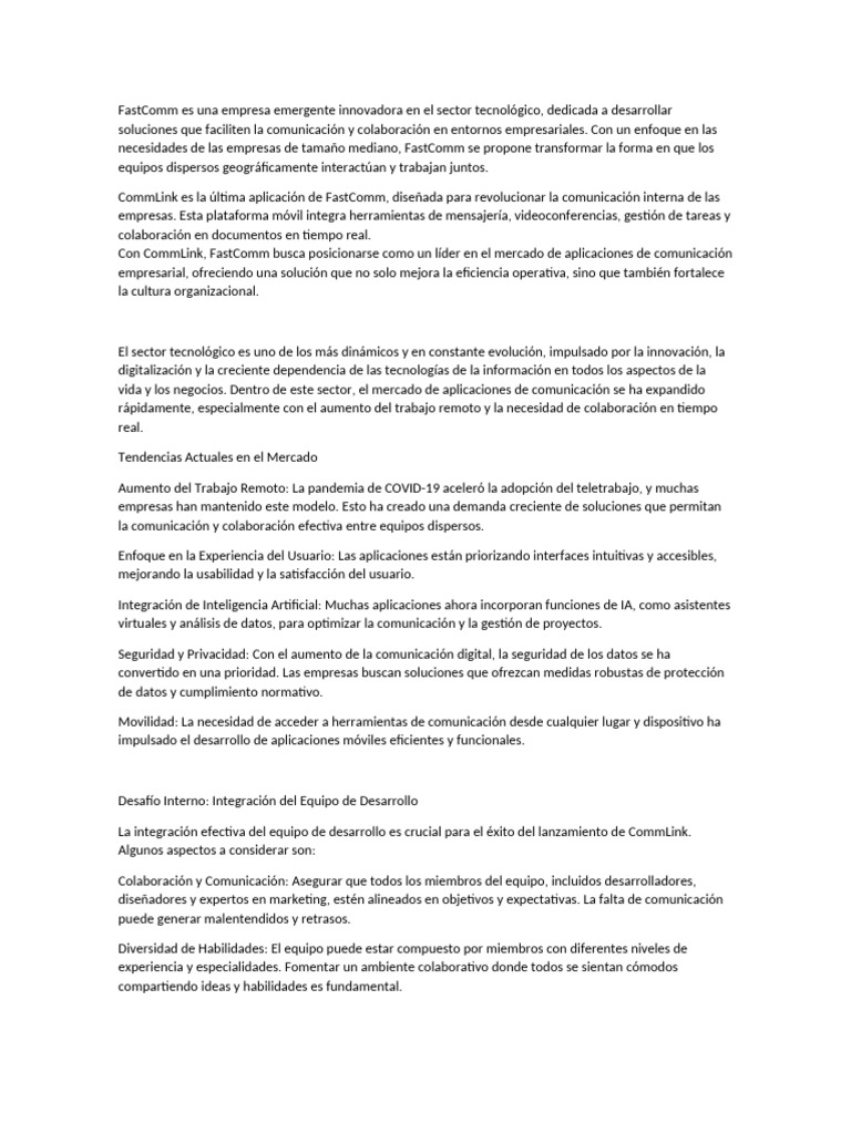 FastComm es una empresa emergente innovadora en el sector tecnológico ...