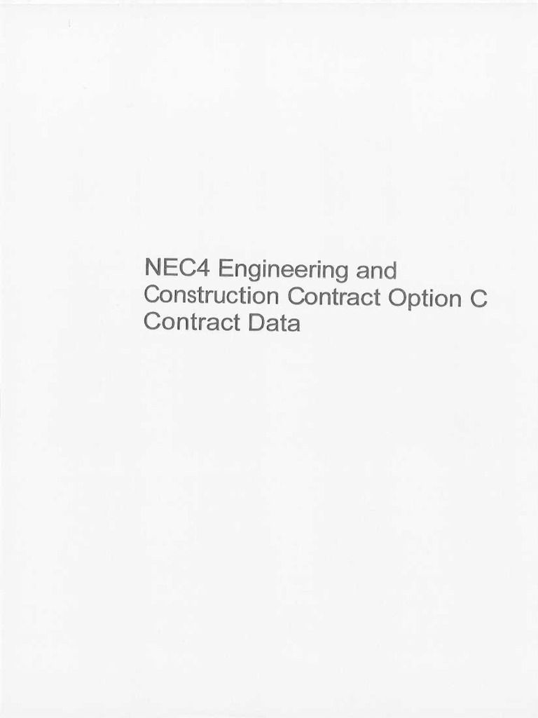 NEC4 Option C Contract Data | PDF | Deductible | Business