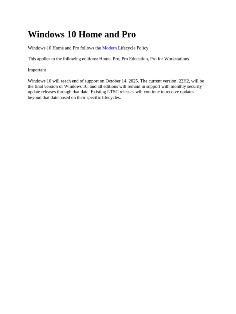 Windows 10 Eol Pdf Computers