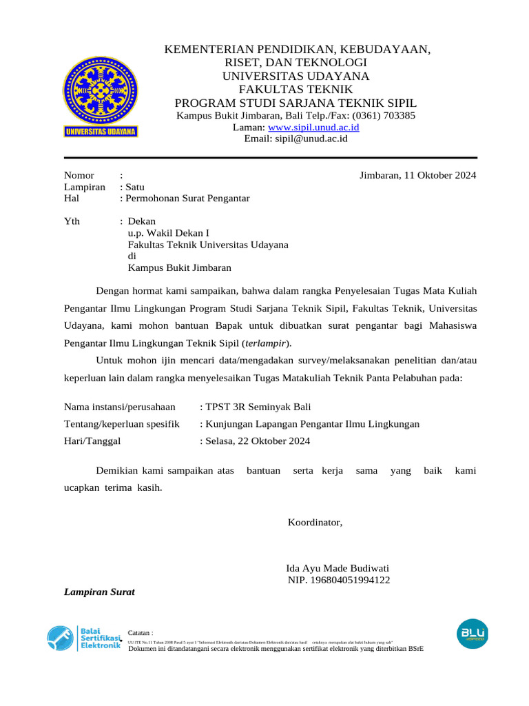 Surat Pengantar PIL - KLP 4 | PDF