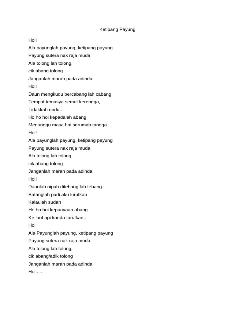 Ketipang Payung - Saloma | PDF