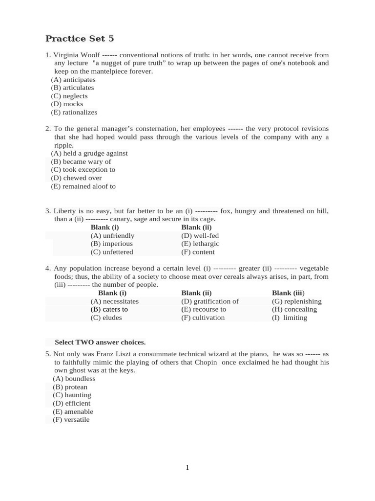 Practice Set 5 | PDF | Mars | Earth