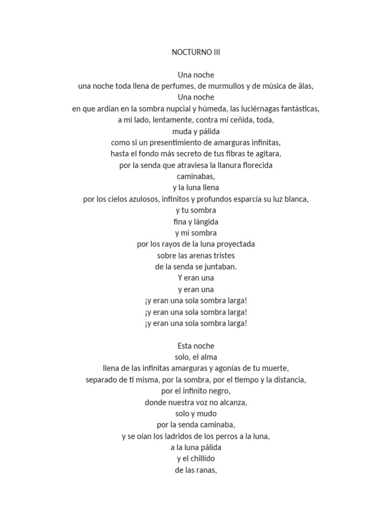 Nocturno III | PDF | Arte | Poesía