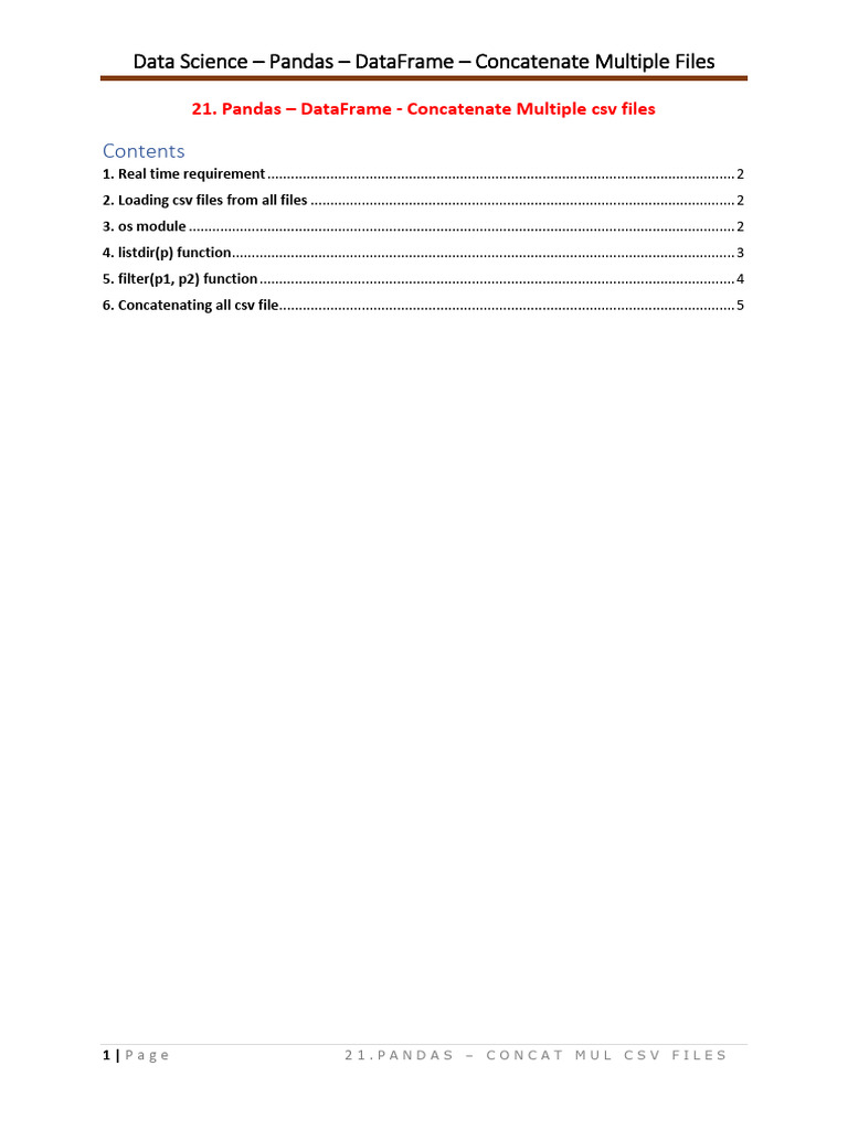 Pandas Dataframe Concatenating Multiple Csv Files Pdf Comma Separated Values Computer 8556