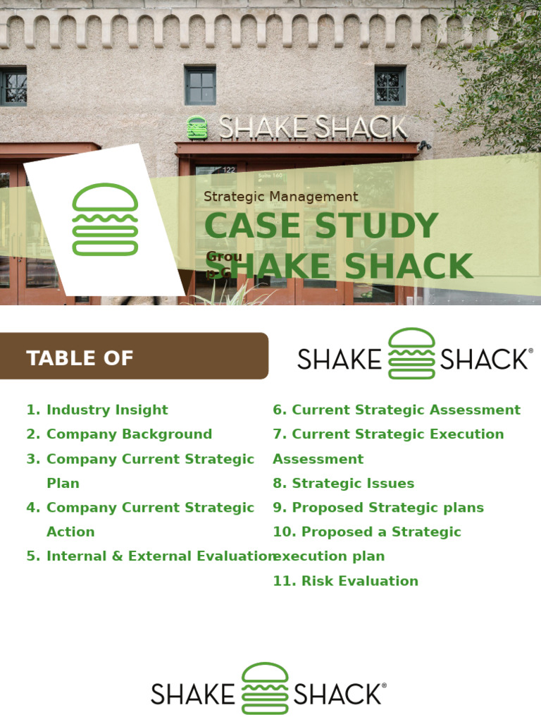 Team G - Shake Shack - Proposal Slidedeck (Late) Update | PDF | Strategic Management | Incentive