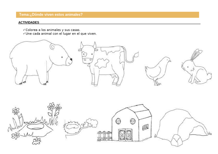 fichas sobre donde viven los animales | PDF