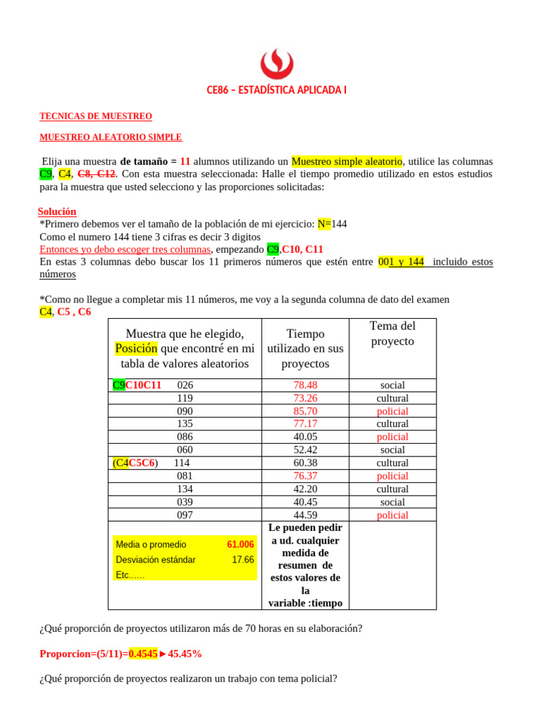 Ce86 Tecnicas de Muestreo 2022 01 | PDF | Muestreo (Estadísticas) | Teoría de probabilidad