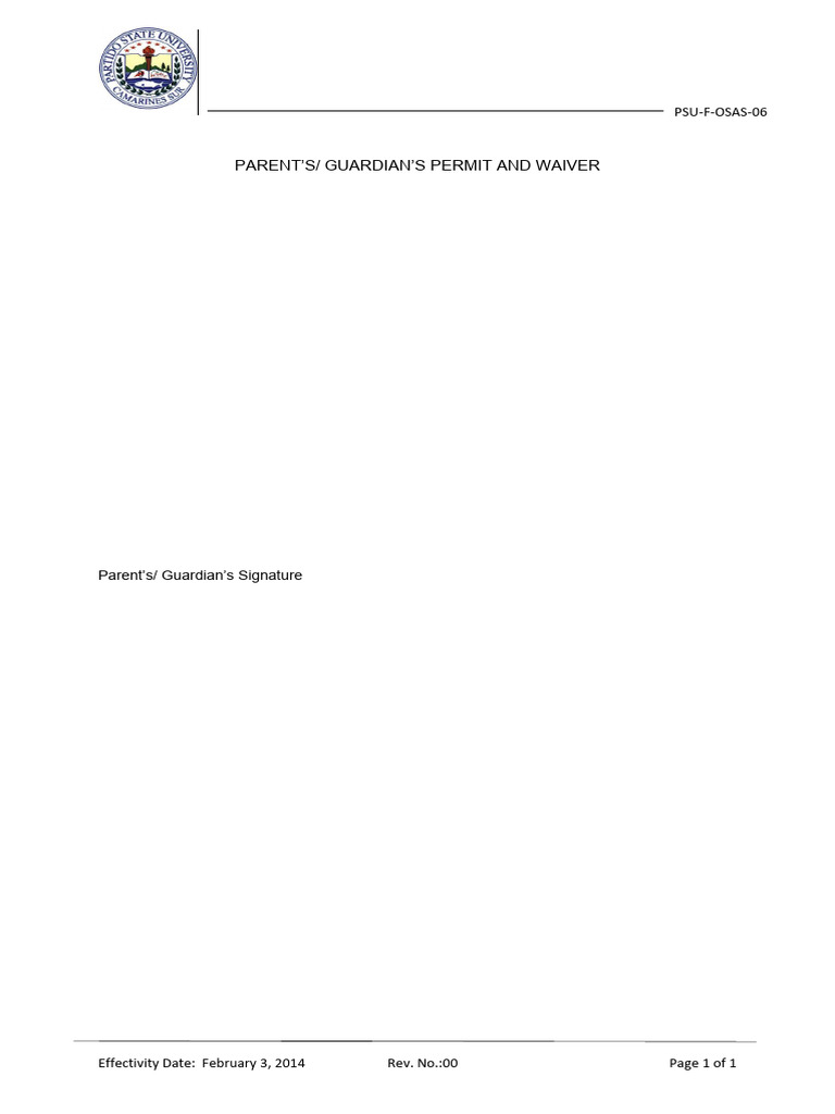 Parent's Permit and Waiver Form | PDF