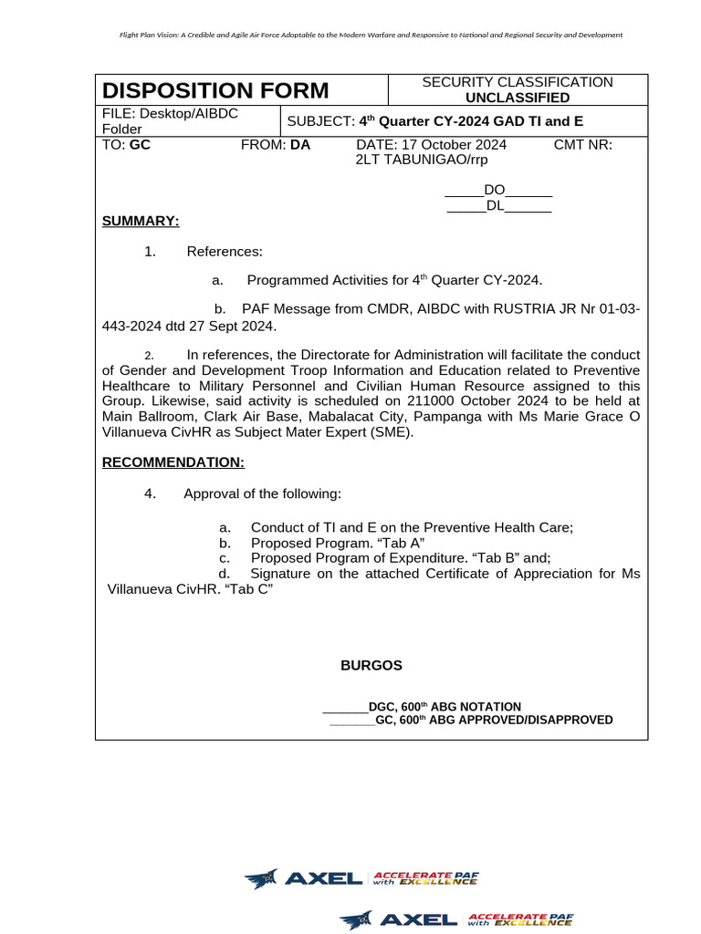 SDF-4th Quarter GAD Lecture 2024 | PDF