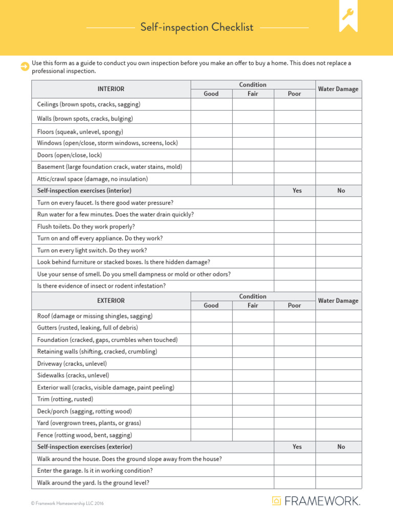 Self Inspection Checklist | PDF | Basement | Building Technology