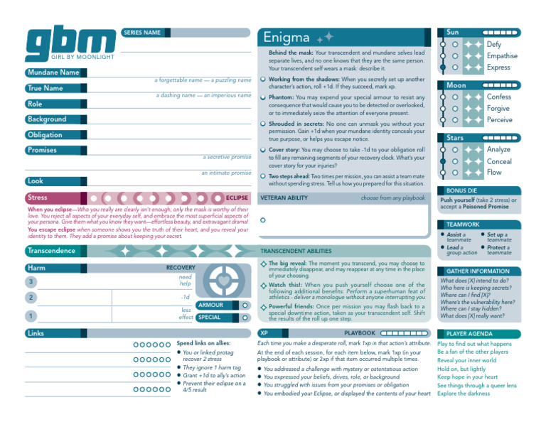 Girl by Moonlight: Roleplay Guide | PDF