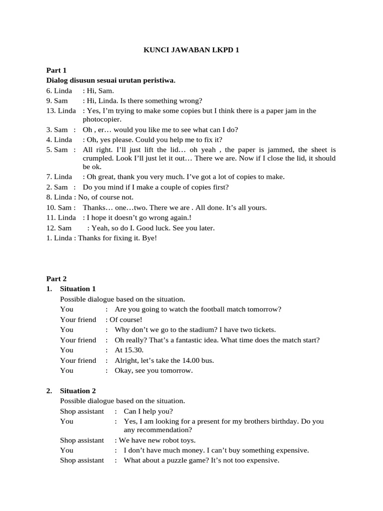 Kunci Jawaban LKPD 1 | PDF | Games & Activities | Home & Garden