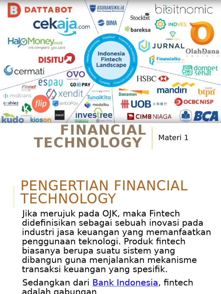 MATERI 1 - Pengenalan Fintech | PDF