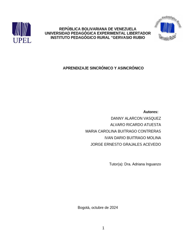Aprendizaje Sincrónico vs Asincrónico | PDF | Enseñando | Aprendizaje
