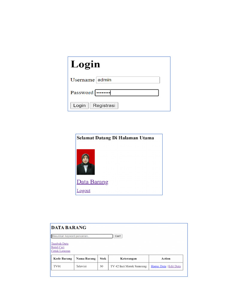 Latihan Login Dan Menu Utama | PDF