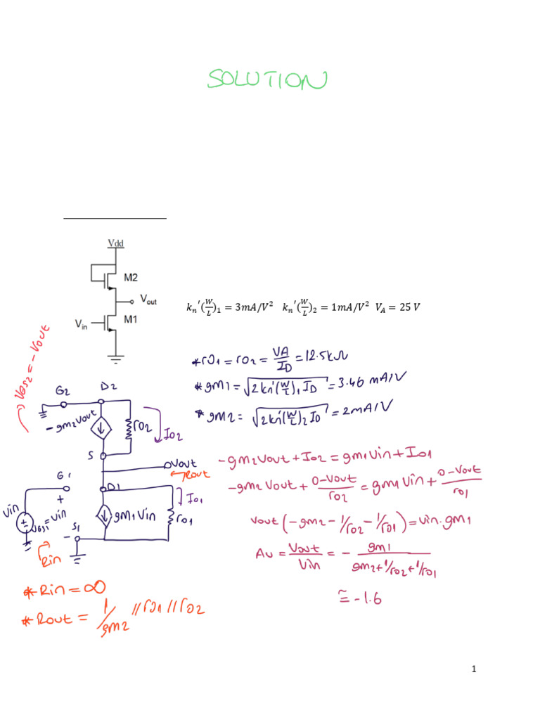 EECS 170B Quiz: Amplifier Analysis | PDF | Teaching Methods & Materials