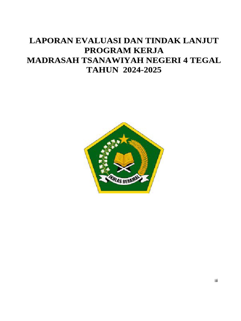 Laporan Evaluasi Dan Tindak Lanjut Program Kerja Hasyimiyah 2023-2024 | PDF