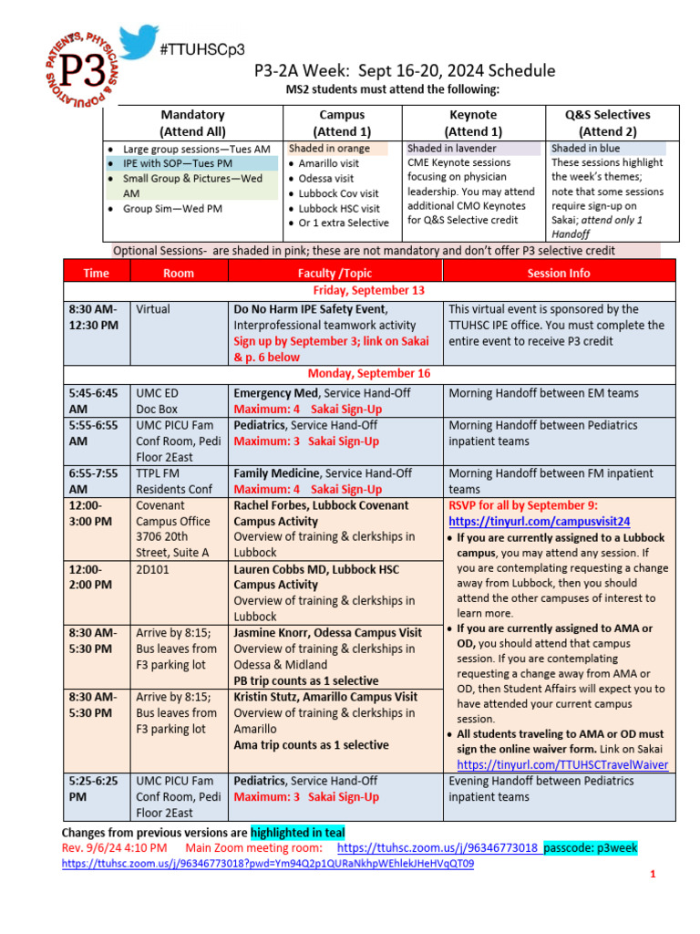 P3 2AFullSelectivesSchedule2023!8!29DRAFT SAKAI | PDF | Medicine ...