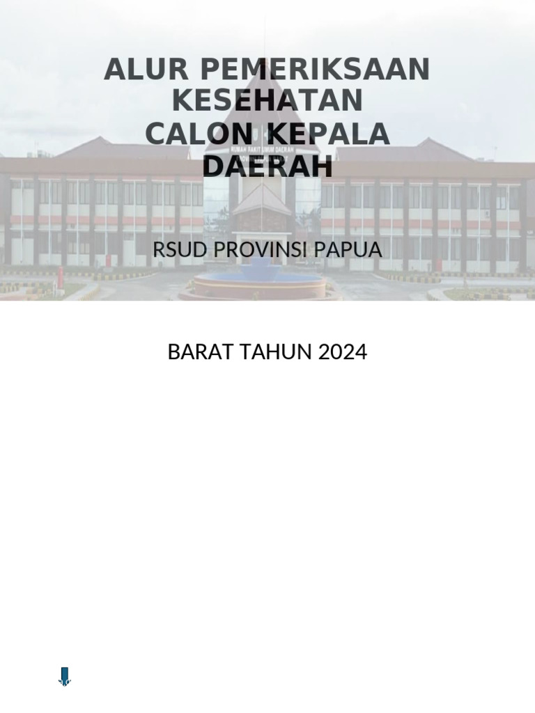 Alur Pemeriksaan Mcu Cakada 2024 | PDF