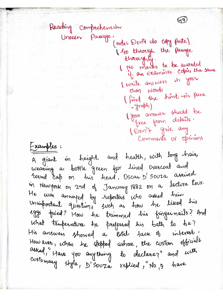 Passage Writing | PDF