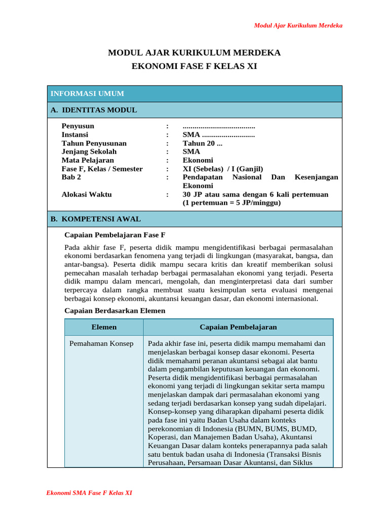 Modul Ajar BAB 2 | PDF | Pengelolaan Keuangan & Uang