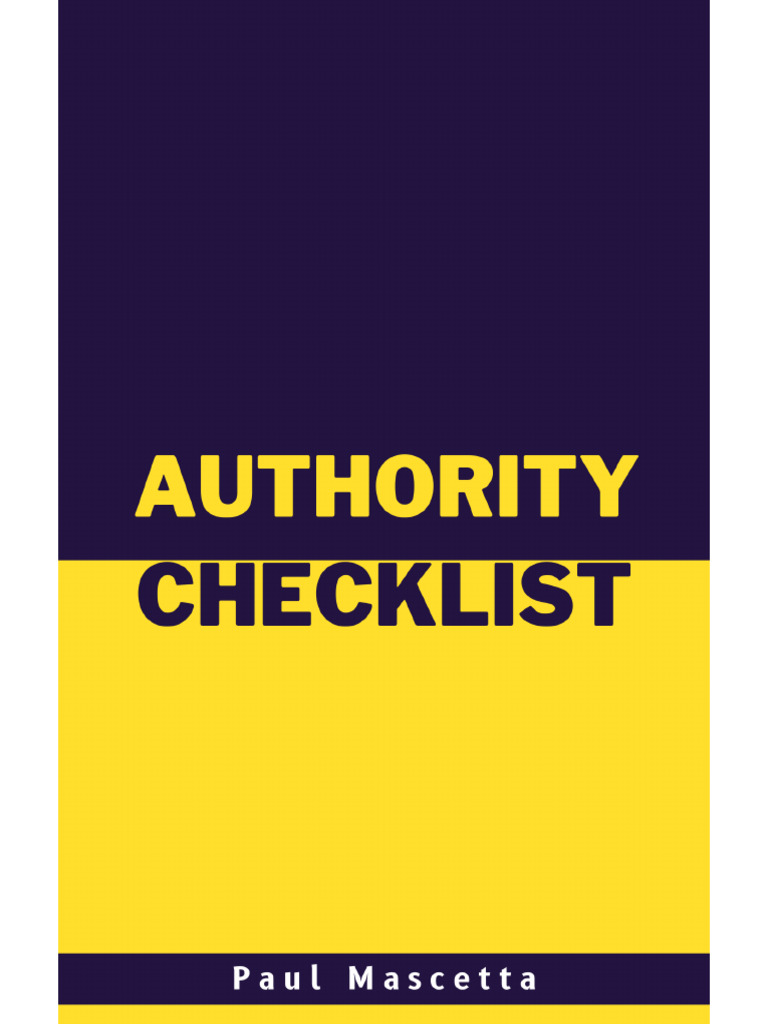 The+Authority+Checklist | PDF | Credibility | Leadership