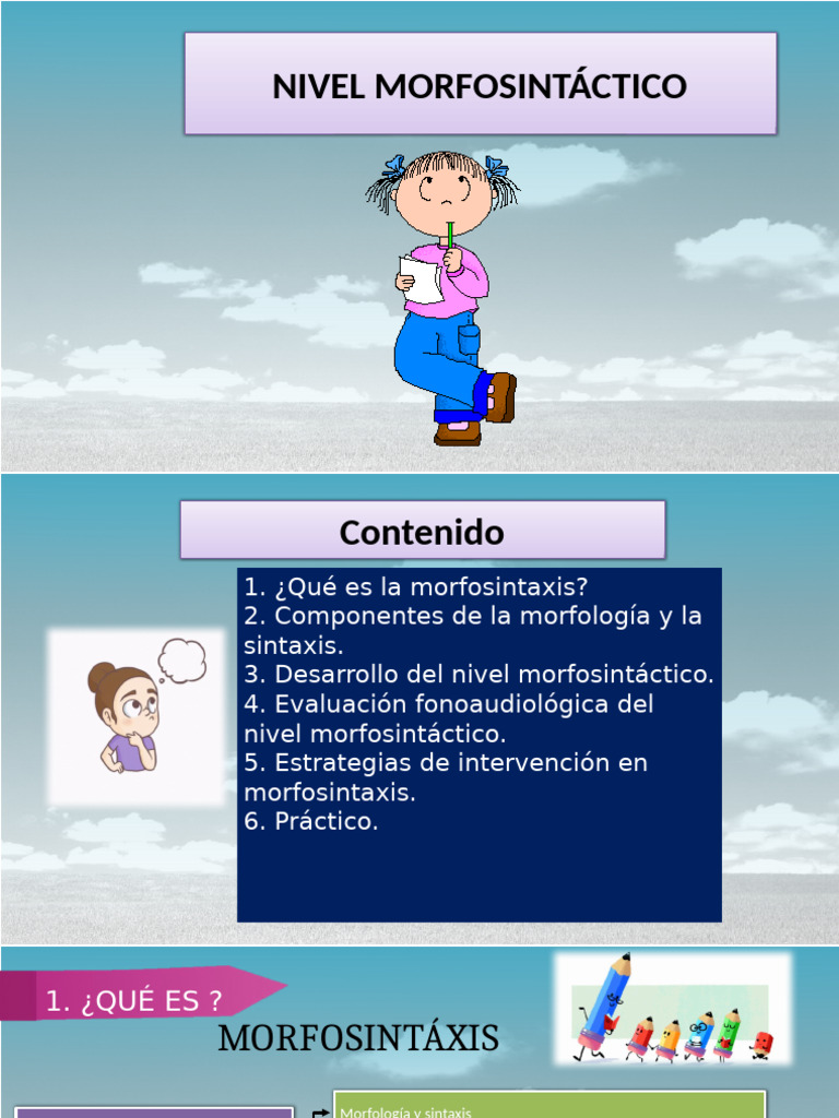 Nivel Morfosintactico Presentacion | PDF | Oración (Lingüística) | Palabra