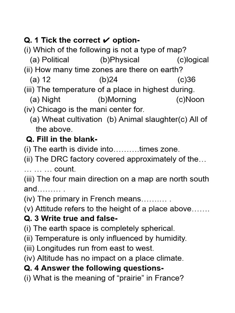 Geography Quiz Questions and Answers | PDF | Politics | Travel