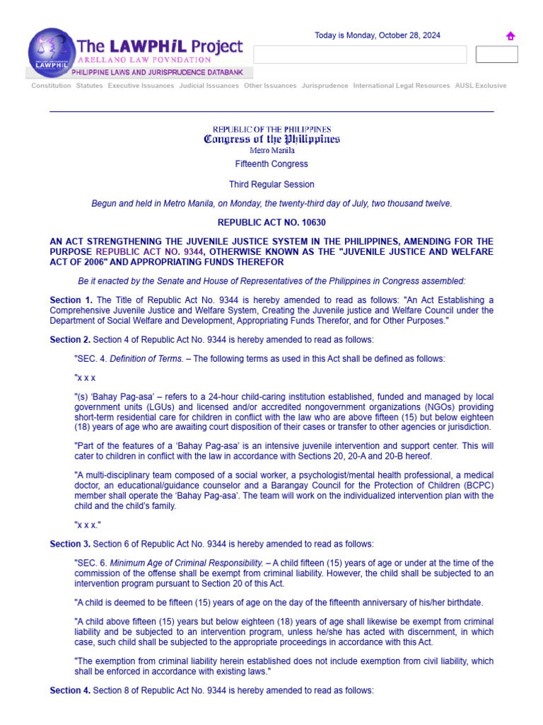 Strengthening Juvenile Justice in the Philippines | PDF | Crimes ...