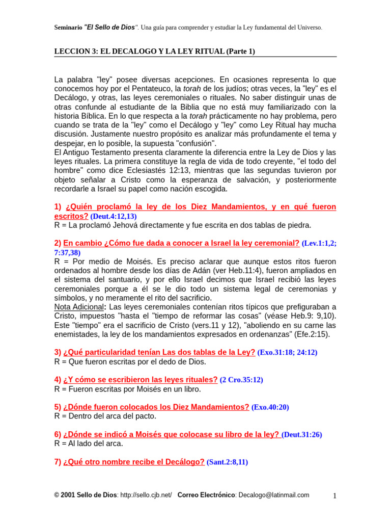LECCION 03 | PDF | Diez Mandamientos | Tora
