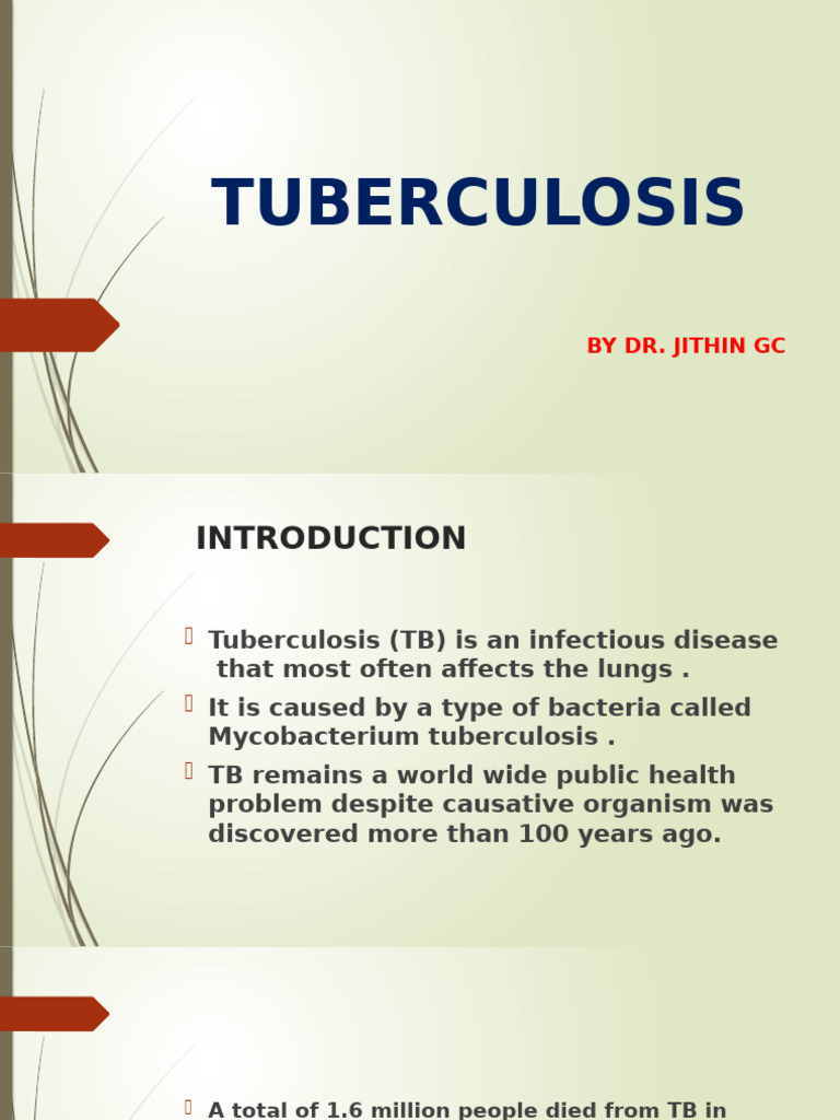 Tuberculosis Overview and Management | PDF | Tuberculosis | Infection