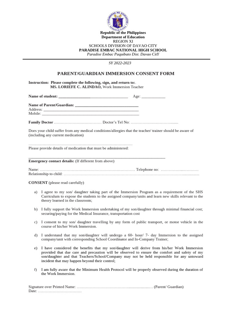 3 - Parental-Consent Docwork | PDF