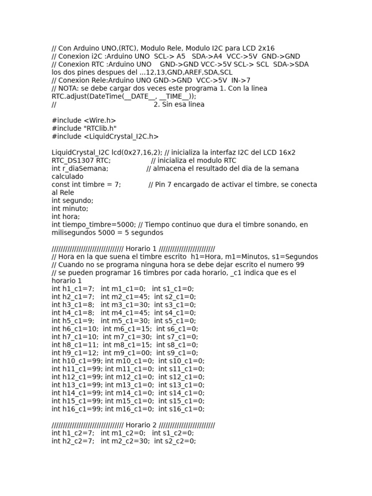 programacion cc | PDF | Ingeniería Informática | Arduino